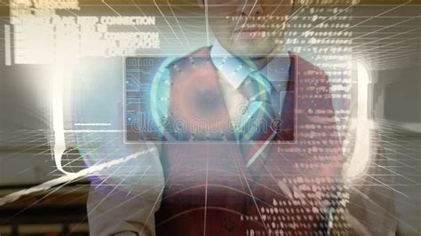 Animation Of Scope Scanning And Data Processing Over Businessman Using