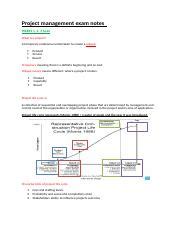 Project Management Exam Notes 2015 Docx Project Management Exam Notes WEEKS 1 2 3 Sean What Is