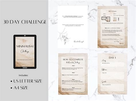 Minimalist 30 Day Challenge Printable 30 Days Declutter