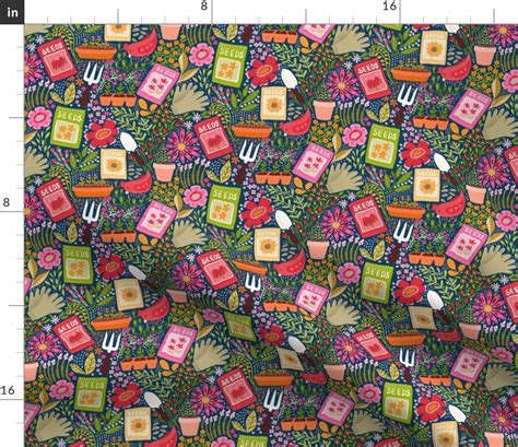 Seed Packet Love Small Scale Fabric Spoonflower