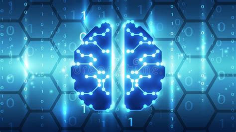 Abstract Artificial Intelligence Ai And Machine Learning Concept With Human Brain Stock