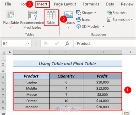 create a table in excel based on cell value 4 easy methods