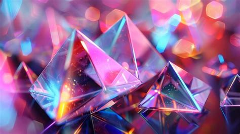 Premium Photo 3d Floating Triangles With Iridescent Surfaces