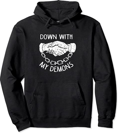 Shop Down With My Demons Deal Handshake Aesthetic Humour Goth T Shirts Tees Design