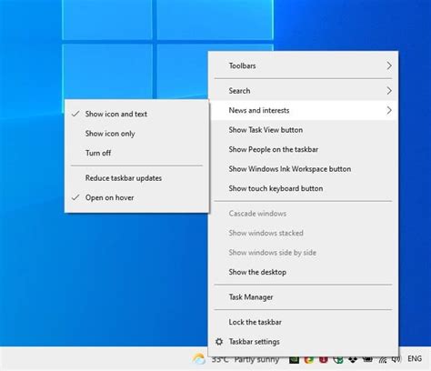 How To Disable The Weather Widget From The Windows 10 Taskbar GHacks