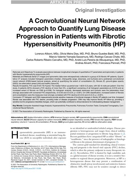 Pdf A Convolutional Neural Network Approach To Quantify Lung Disease Progression In Patients