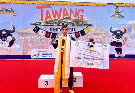 Subedar Arjun Pradhan Wins Tawang Marathon