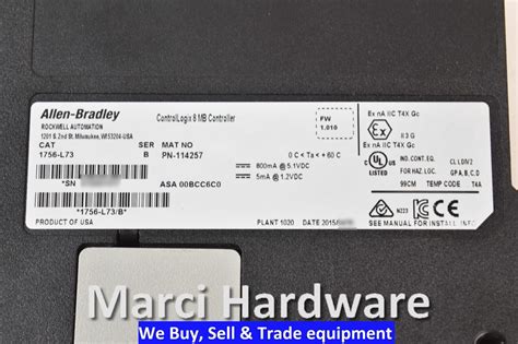 Allen Bradley 1756 L73 Ser B Controllogix Logix5573 Memory Usb Controller 8mb Ebay
