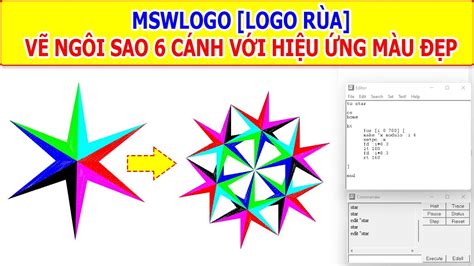 Tin học lớp MSW Logo rùa Vẽ ngôi sao cánh hiệu ứng màu đẹp YouTube