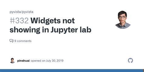 widgets not showing in jupyter lab · issue 332 · pyvista pyvista · github