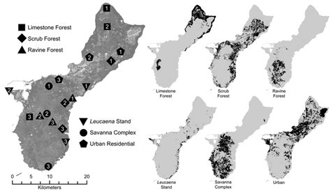 Habitat Classification Map Of Guam Depicts The Distribution Of The Six Download Scientific