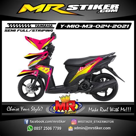 Stiker Motor Decal Yamaha Mio Soul GT Crack Graphic Grey Line FullBody