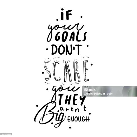 당신의 목표가 당신을 놀라게하지 않는다면 그들은 충분히 크고 영감을주는 따옴표 동기 부여 포스터 타이포그래피 디자인 검은 색 텍스트 영감을 주는 문구에 대한 스톡 벡터 아트