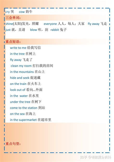 外研版（三起）英语六年级下册重点知识汇总（1） 知乎