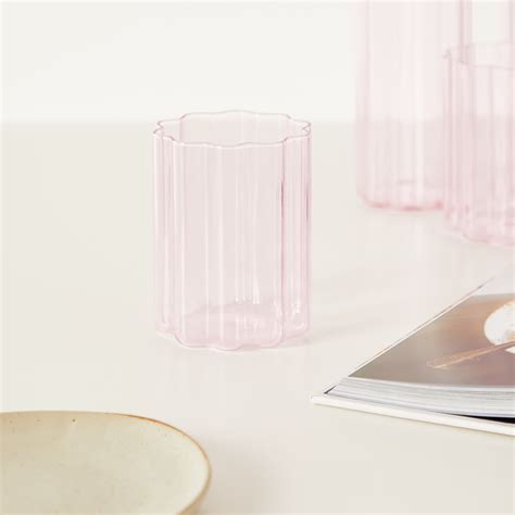 Fazeek Wave Glass Set Of 2 Pink End Ie