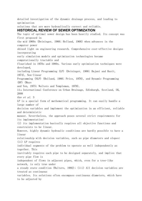 Optimal Design Of Storm Sewer Networks Docx