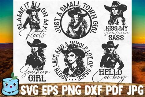 Southern Girl Svg Bundle Cowgirl Svg Cut Files So Fontsy