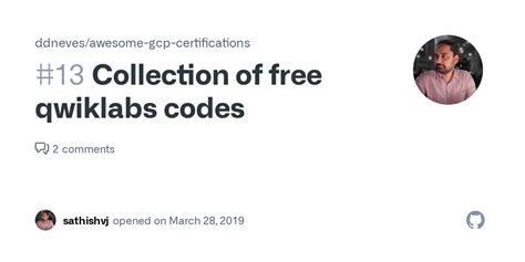 Collection Of Free Qwiklabs Codes · Issue 13 · Ddnevesawesome Gcp