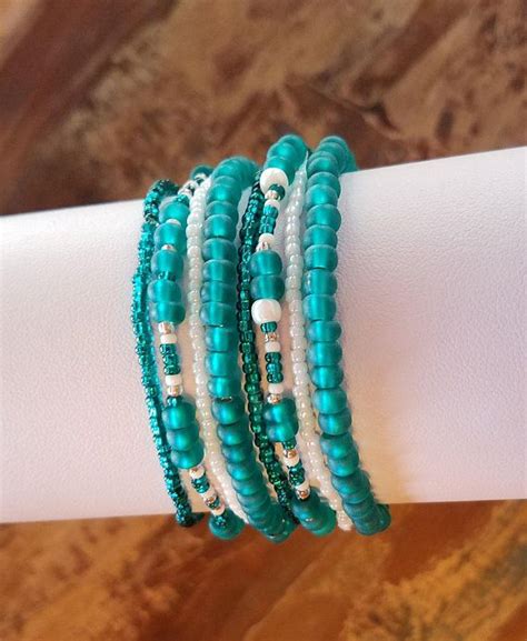 Seed Bead Stretch Bracelet Set Of 8 Includes Czech And Toho Seed Beads