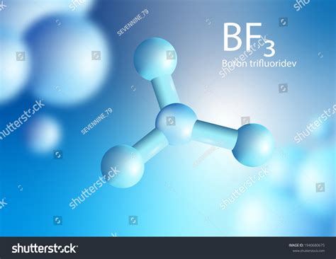 blue 3d shape trigonal planar molecular stock vector royalty free