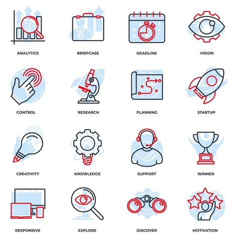 Set Of Startup Project Icon Logo Vector Illustration Development Pack