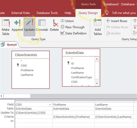 Sql How Do I Replace From One Table In Access With The Uid From Another Stack Overflow