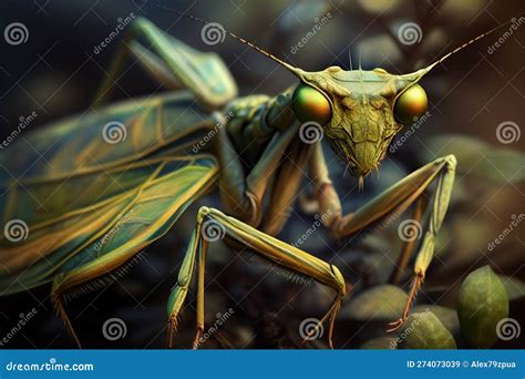 Small Mantis Branch Stock Illustrations 2 Small Mantis Branch Stock