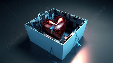 내부 마음으로 3d 렌더링 된 선물 상자 사랑 예술 사랑의 기념일 하트 카드 배경 일러스트 및 사진 무료 다운로드