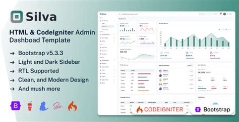 Silva Codeigniter Admin Dashboard Template
