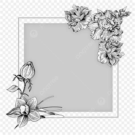 結婚式のテクスチャ線画花ボーダーイラスト画像とpsdフリー素材透過の無料ダウンロード Pngtree