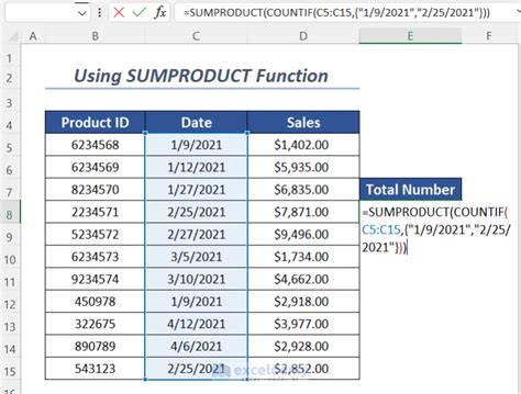 Excel COUNTIF Function With Multiple Criteria Date Range