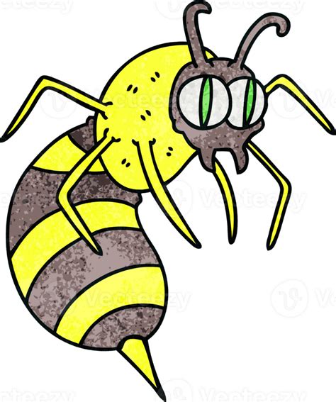 Avispa De Dibujos Animados Peculiar Dibujado A Mano 44968088 PNG