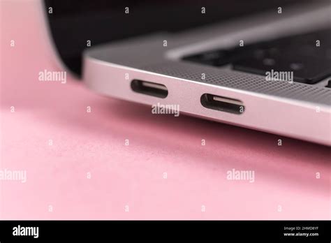 Laptop USB Type C Ports Close Up Modern USB C Communication Peripheral Concept Stock Photo Alamy