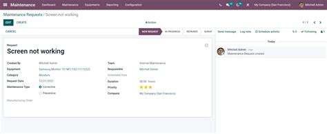 Odoo Maintenance Module Odoo 15 Maintenance Request Management