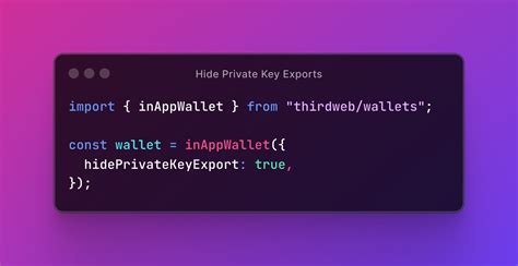 Export In App Wallet Private Keys