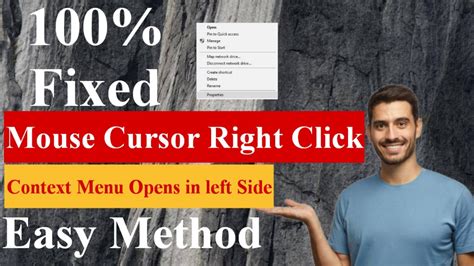 Mouse Cursor Right Click Context Menu Opens In Left Side In Windows 10