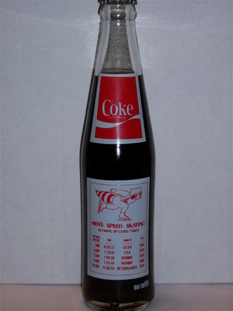 OZ COCA COLA COMMEMORATIVE BOTTLE WINTER OLYMPICS MEN S SPEED SKATING Antique
