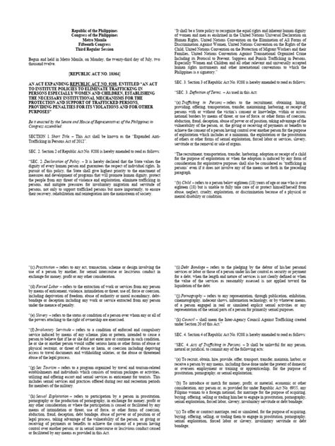 Ra 10364 Amendment To 9208 Pdf