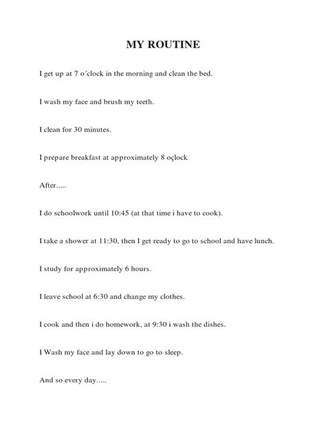 My Routine Pdf