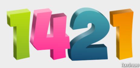 1421 Text Effect and Logo Design Number