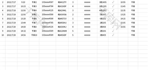 小区访客登记表excel模板 免费excel表格模板下载 千库网