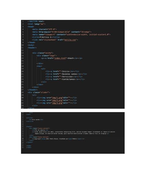 Html Ejercicio Pdf