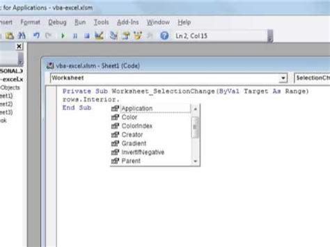 VBA Interior Color Basic Example YouTube