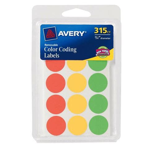 Avery Round Color Coding Labels Pack Of 2