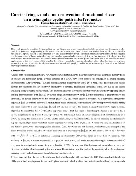 PDF Carrier Fringes And A Non Conventional Rotational Shear In A