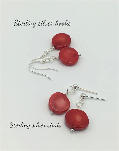 Coral Stud Earrings And Lovely Drop Earringscoral Jewelry Etsy Uk