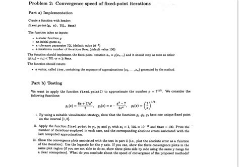 Solved Problem 2 Convergence Speed Of Fixed Point