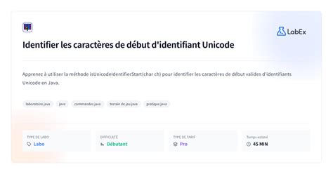 Maîtriser Les Caractères De Début Didentifiant Unicode Labex