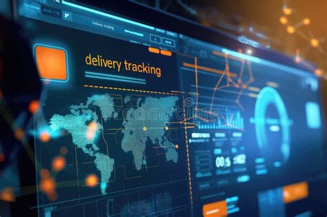 digital interface showing delivery tracking on a global map with