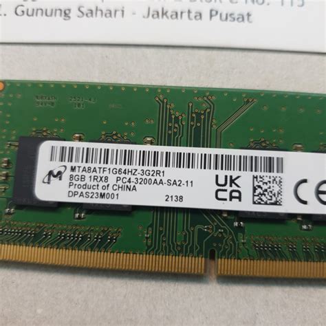 Jual RAM Laptop DDR4 8GB 1Rx8 PC4 3200AA SA2 11 Micro Shopee Indonesia